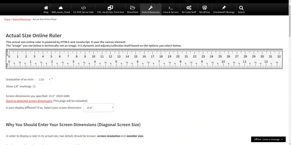 Regla online: Regla a tamaño real para medir - PSPStation.org