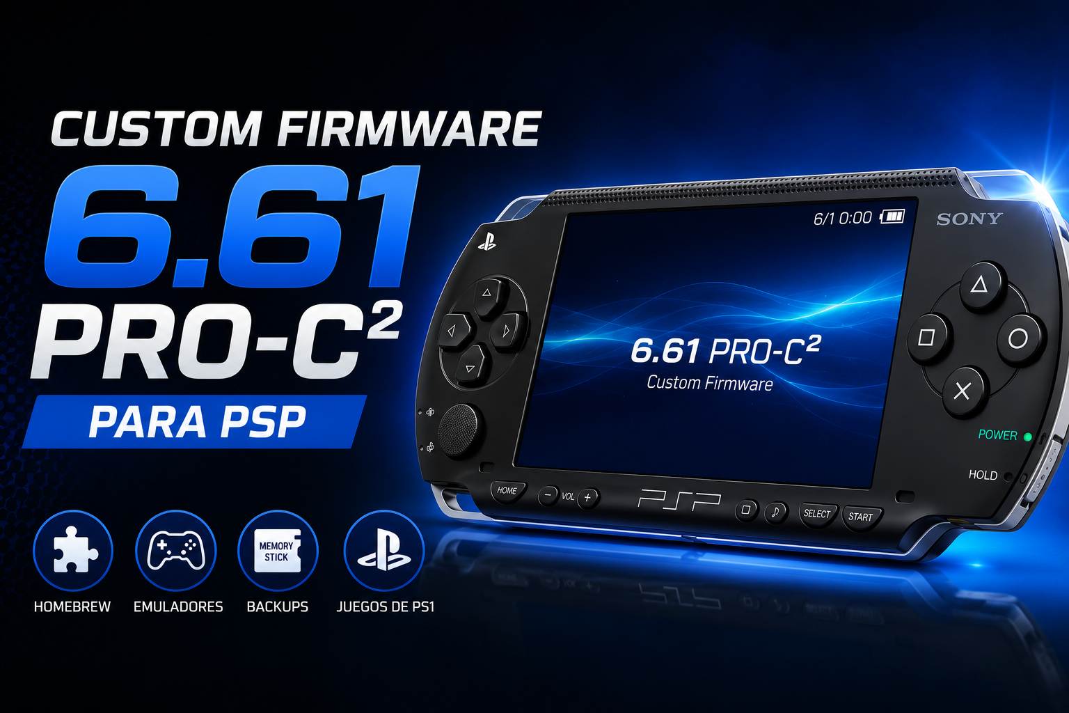 Custom Firmware 6.61 PRO-C2 PSP 2026: instalación y modelos